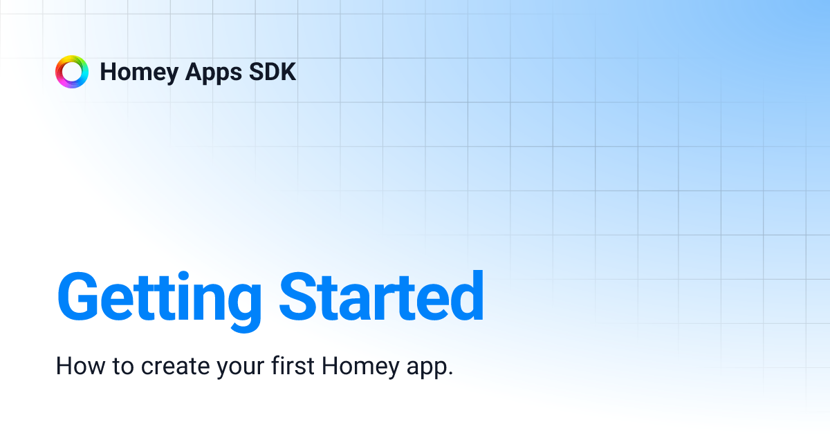 Getting Started | Homey Apps SDK