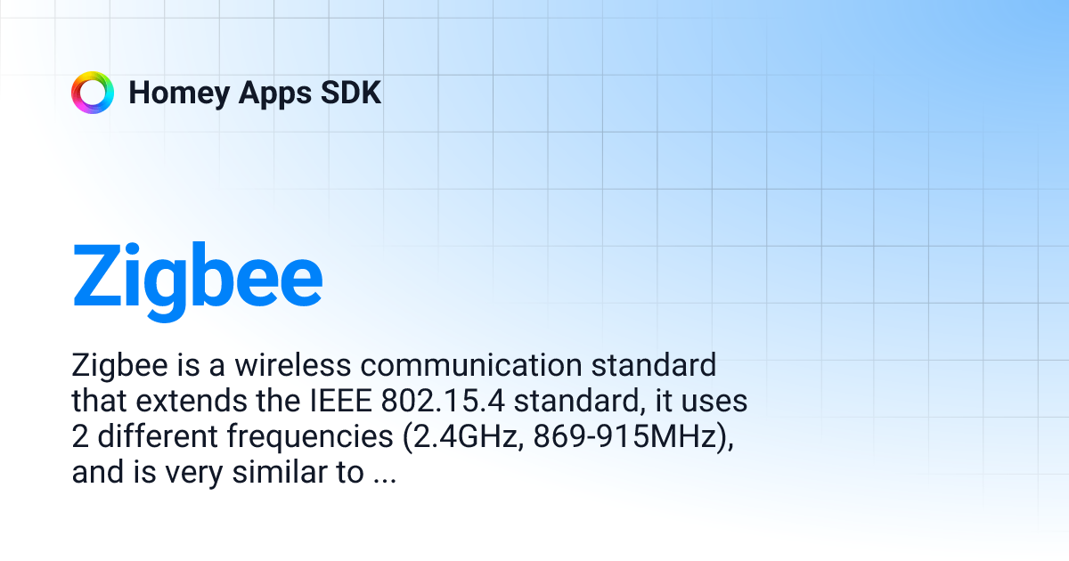 Zigbee | Homey Apps SDK