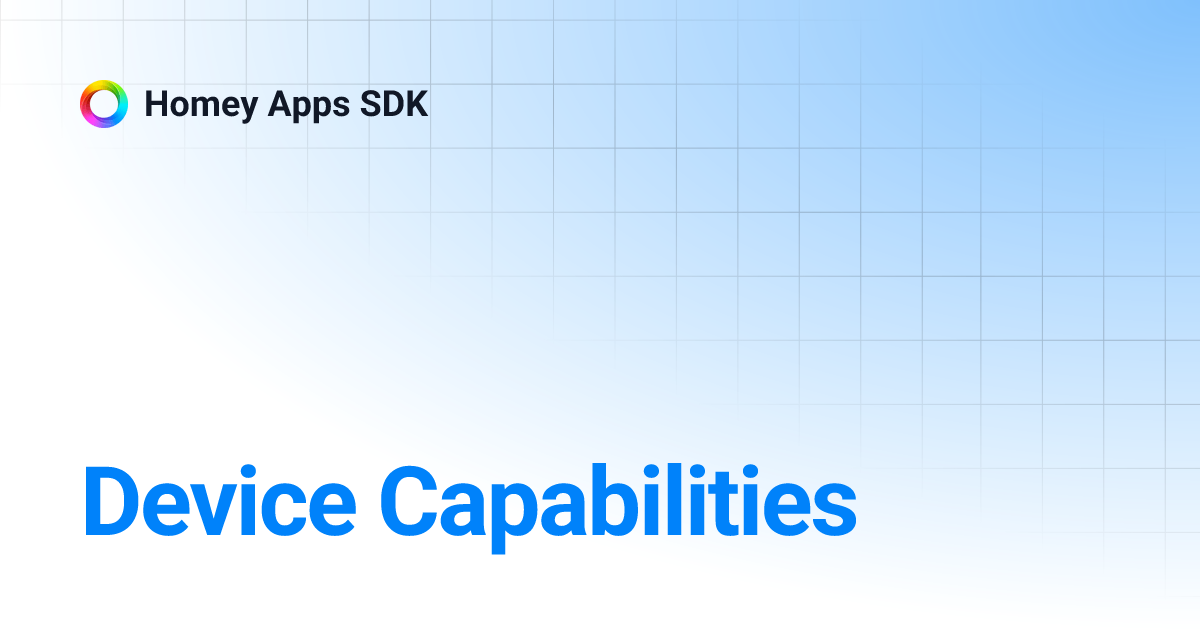 Device Capabilities | Homey Apps SDK