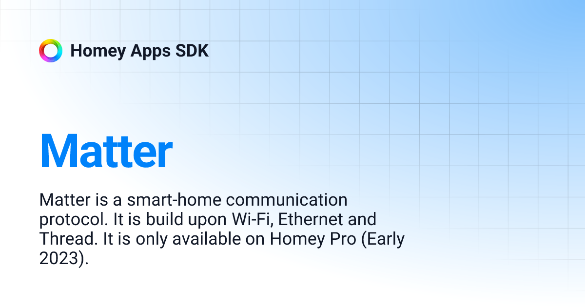 Matter | Homey Apps SDK